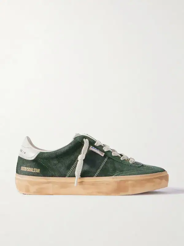 Golden Goose Soul-Star Suede Sneakers Green Editorialist - Main Image