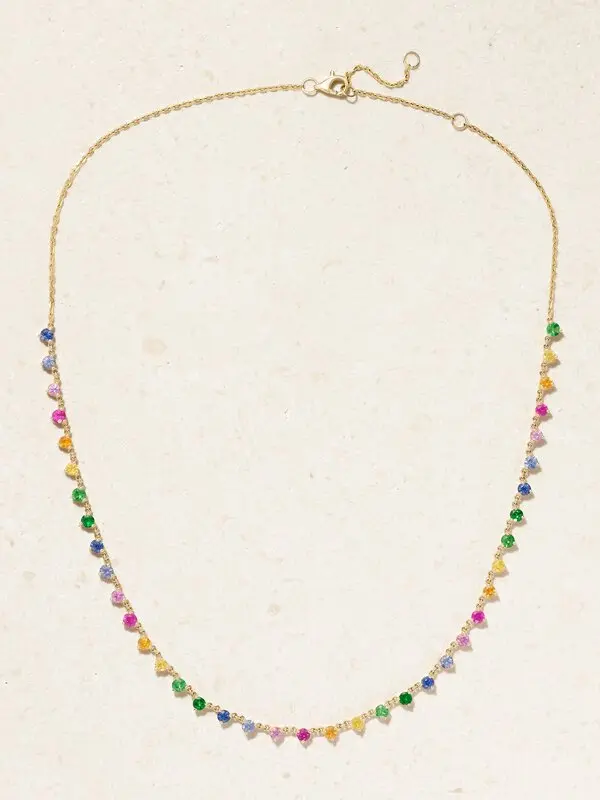ROXANNE FIRST 100s And 1000s Cupcake 14-karat Gold Sapphire Necklace - Multi