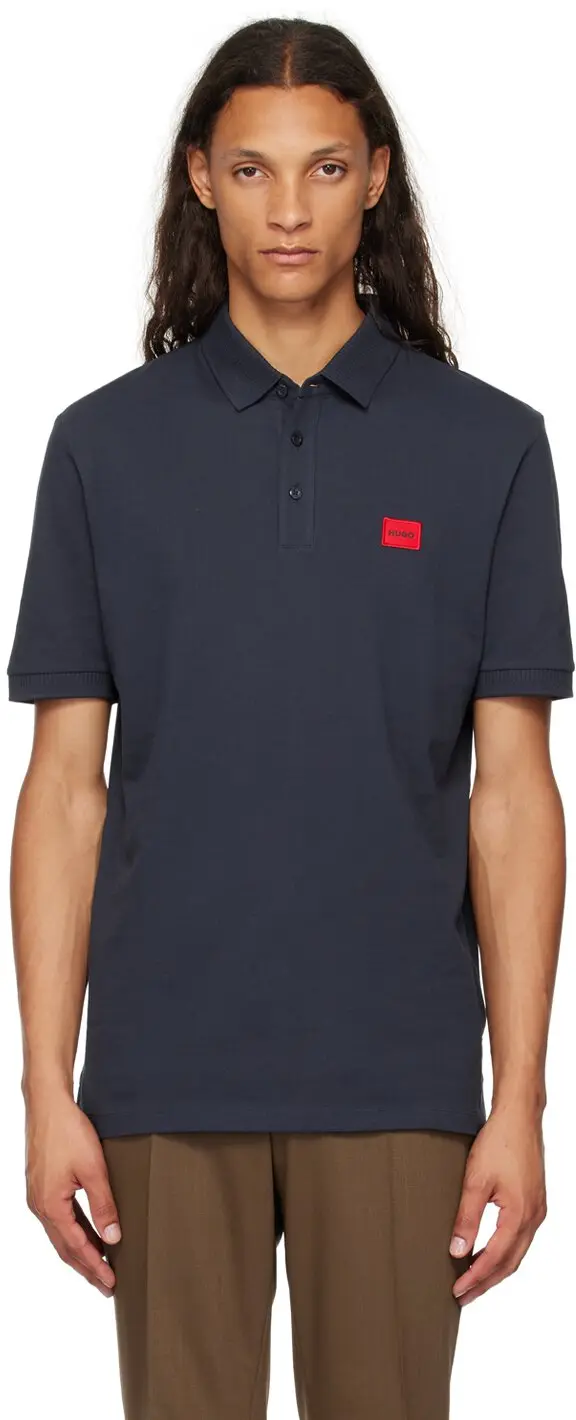Hugo Boss Navy Slim-Fit Polo In 405-Dark Blue 60% Off Editorialist