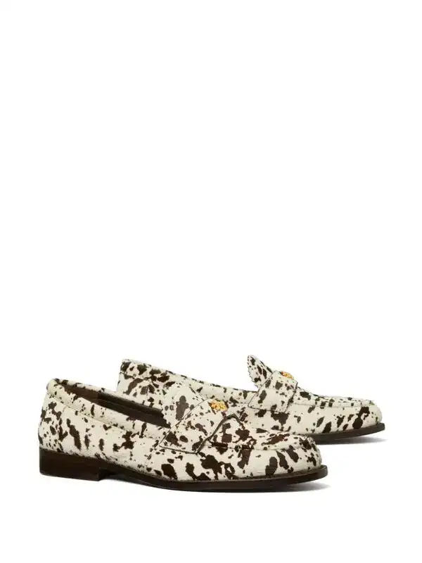 Tory Burch Classic Cow Print Leather Loafers In Neutrals 53% Off