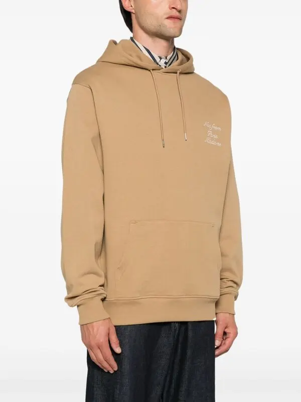Drole De Monsieur Le Hoodie Slogan Calligraphy Hoodie - Neutrals