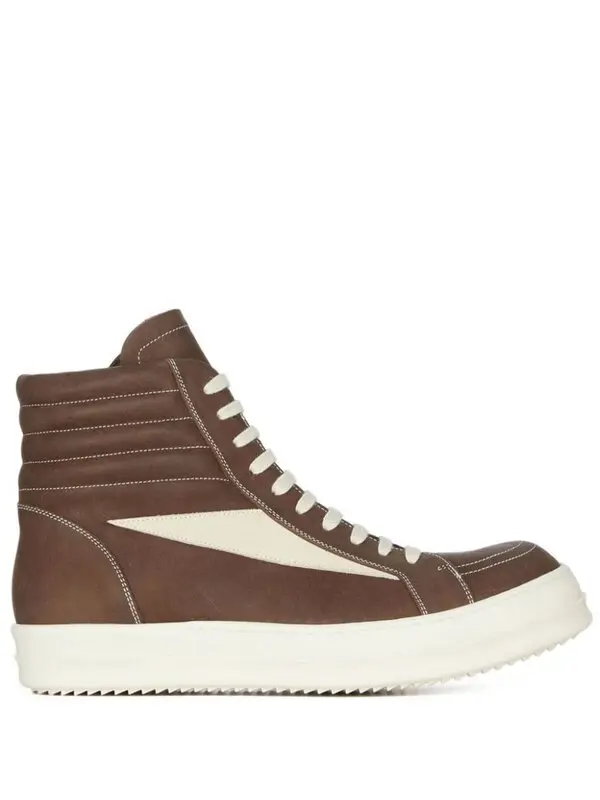 Rick Owens Suede Hi-top Sneakers - Brown