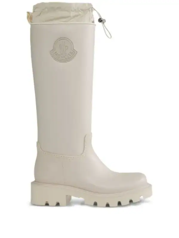 Moncler 40mm Kickstream Knee-High Boots White Editorialist