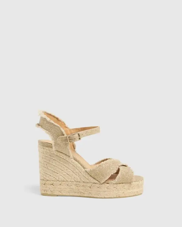 Buy CastaÑer Bromelia Oro Claro Wedge Sandals In Light - Gold At 32% ...