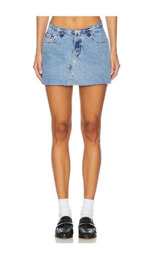 ALIGRACE Undone Mini Rise Micro Denim Skirt