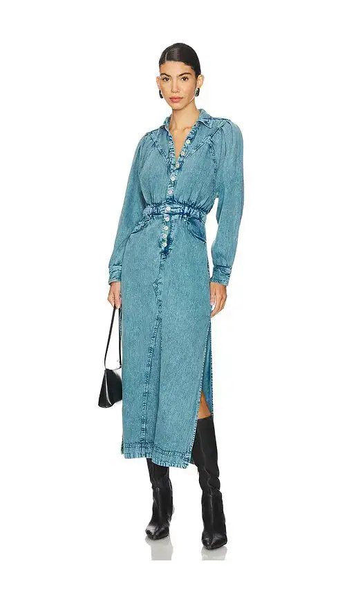 free people denim midi dress Another Season Denim Midi Dress