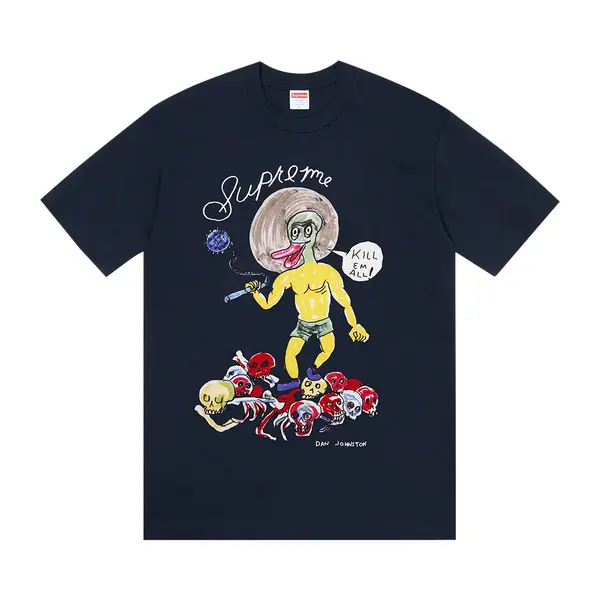Supreme X Daniel Johnston Kill Em All Tee 'navy - Blue