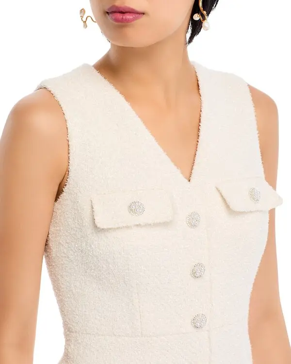 Self-Portrait Tinsel Boucle Mini Dress Sleeveless In Cream - 70% Off |  Editorialist