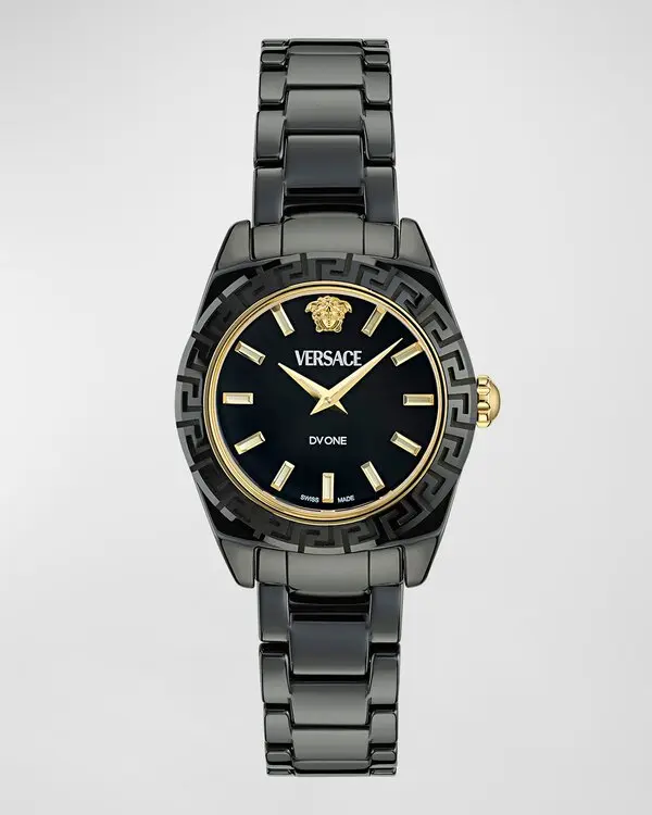 Versace 28mm Dv One Bracelet Watch - Black