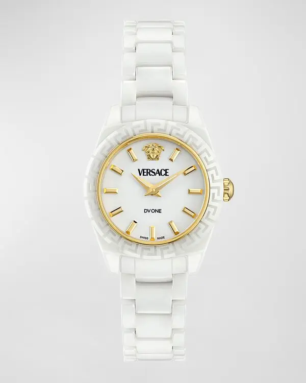 Versace 28mm Dv One Watch With Bracelet - White