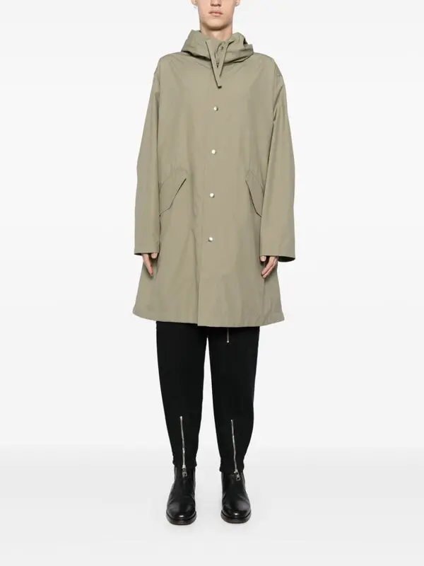 JIL SANDER Logo Print Parka - Green
