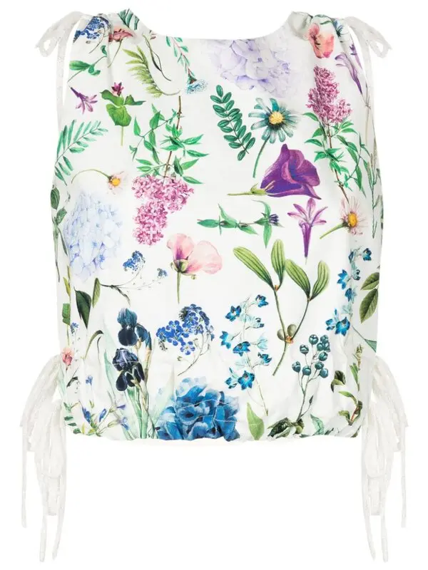 LETHICIA BRONSTEIN Bibia Floral-print Cropped Top