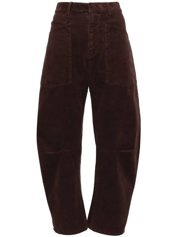 NILI LOTAN Shon Cropped Twill Pants - Red