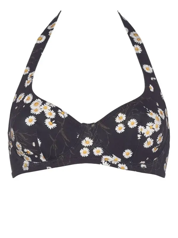 ERES Passionnel Floral-print Bikini Top - Black