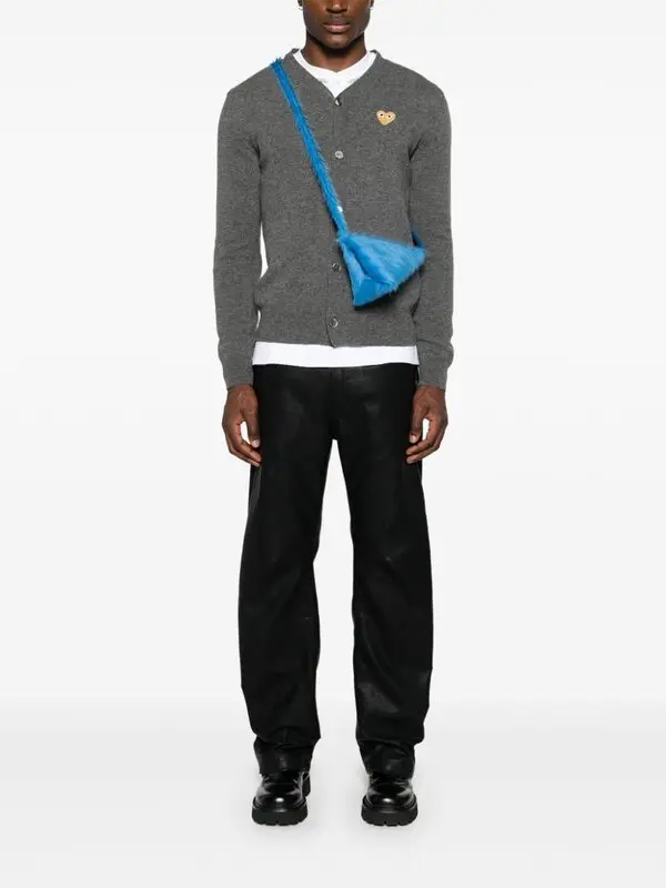 Play Comme Des Garcon Mélange-effect Wool Cardigan