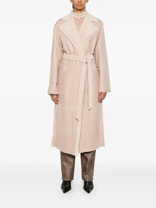 MANZONI 24 Leather Coat - Neutrals