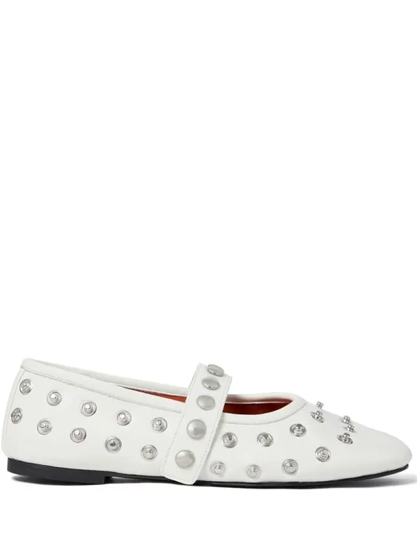 Stella McCartney Stud-embellished Ballerinas - White