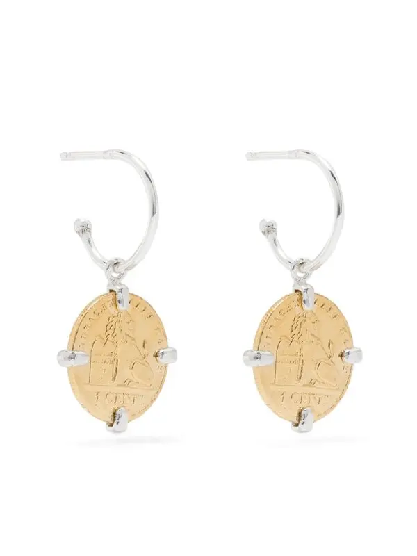 WOUTERS & HENDRIX Coin-embellished Hoop Earrings
