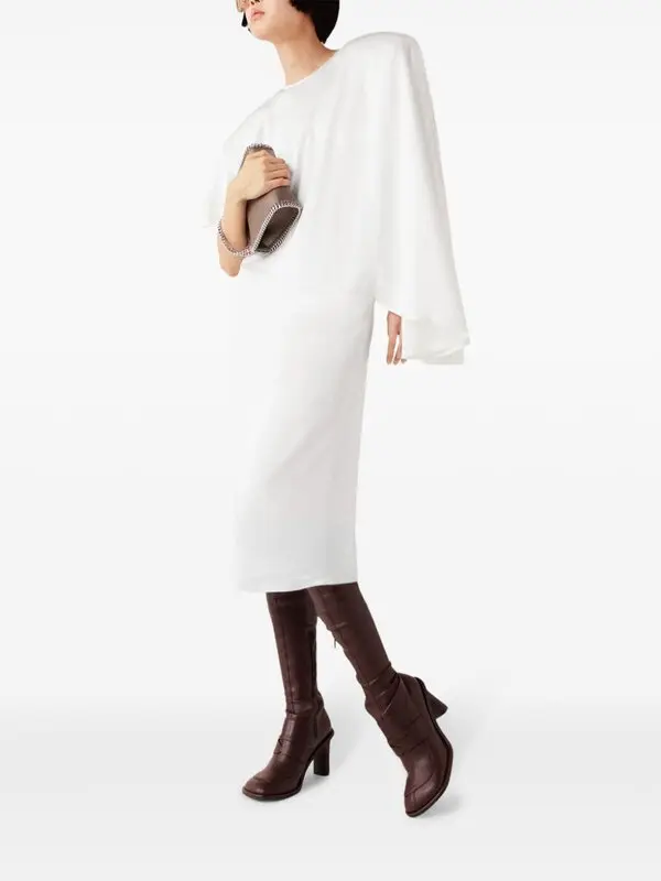 Stella McCartney Padded-shoulder Asymmetric Midi Dress