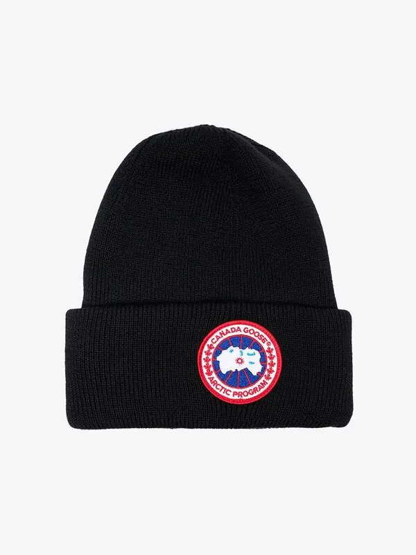 Canada Goose Logo Wool Beanie - Black