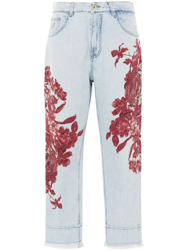 Blumarine Rose-print Jeans