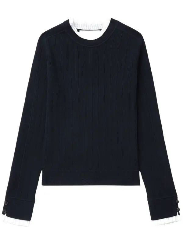 3.1 Phillip Lim Fluid Ribbed Knit Sweater - Blue