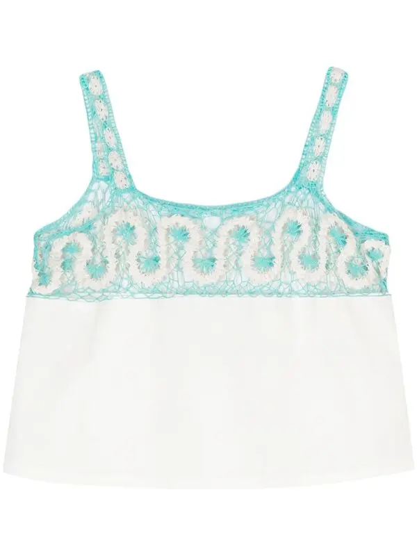 BODE Ripple Lace Tank Top - White