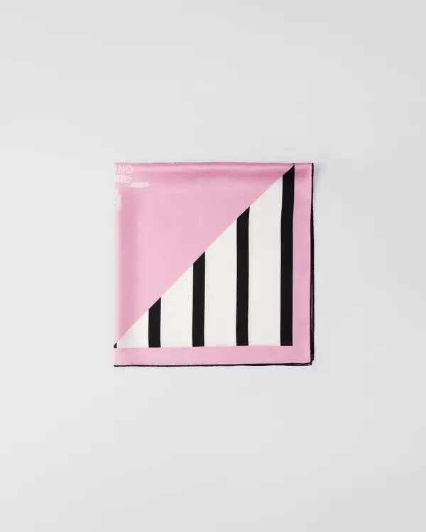 Prada Printed Silk Twill Scarf 90x90 - Primula