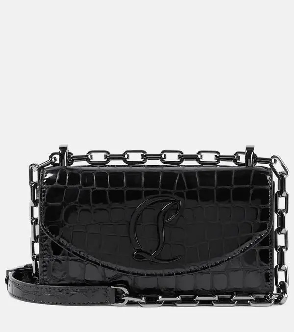 CHRISTIAN LOUBOUTIN Loubi54 Croc-effect Leather Shoulder Bag