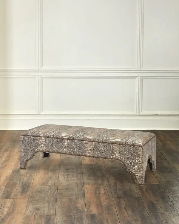 MASSOUD Cyrax Croc-embossed Leather Bench, 60