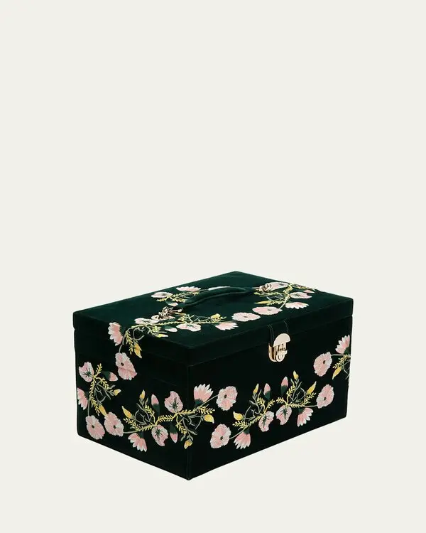 Wolf Zoe Large Jewelry Box - Forest Green