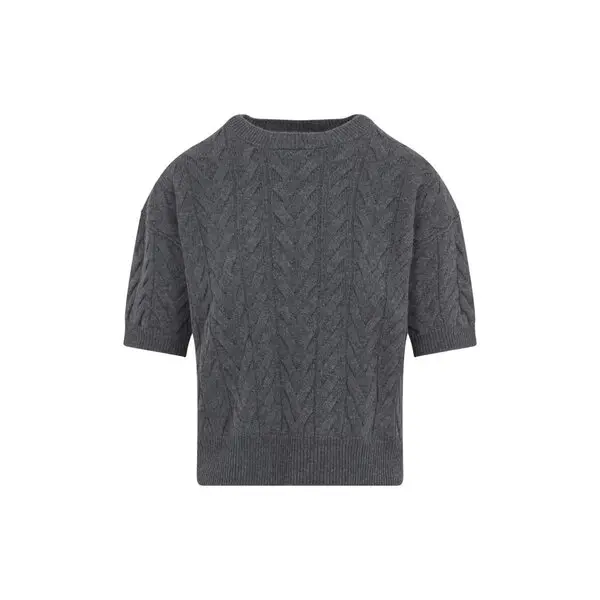 Max Mara Dominus Cable Knit Sweater - Grey