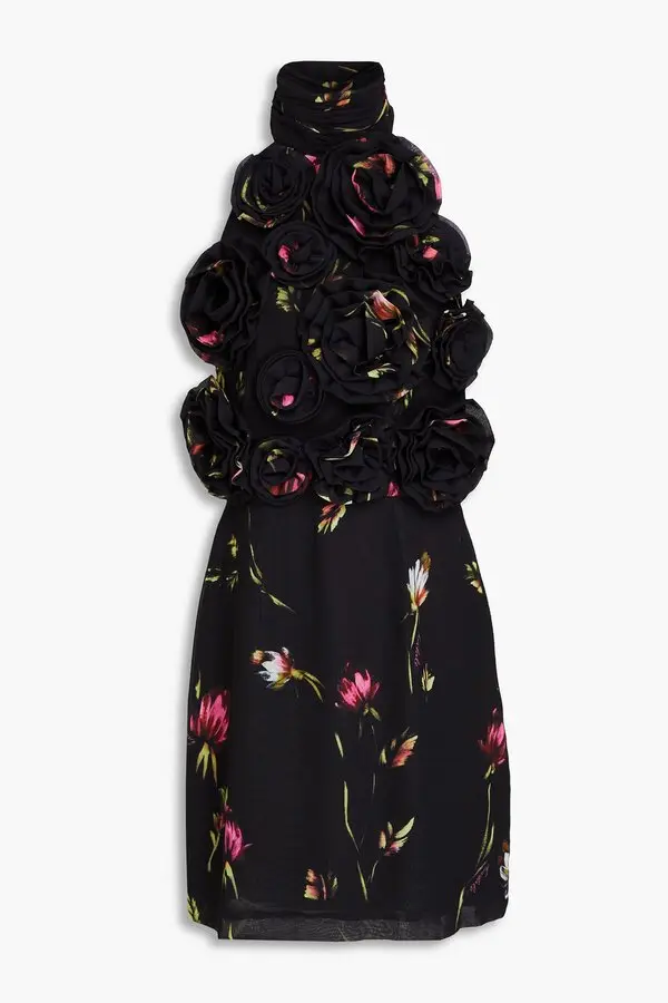 Remain Birger Christensen Open-back Floral-print Halterneck Mini Dress