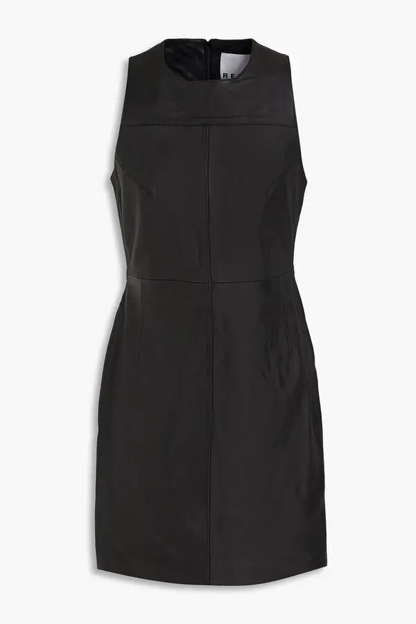 aqua leather dress Faux Leather Shirt Dress Aqua / M main image 1