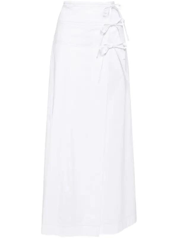 Alberta Ferretti Pleated Wrap Maxi Skirt