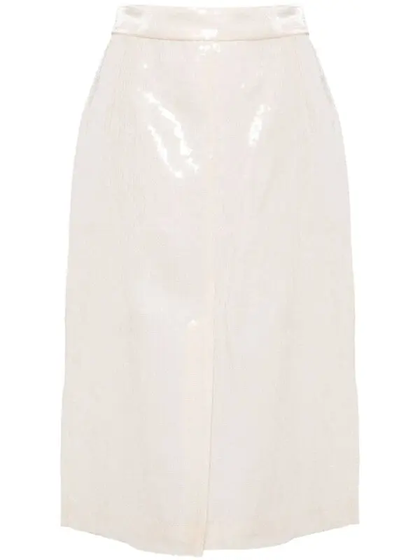 Alberta Ferretti Sequin-embellished Organza Skirt