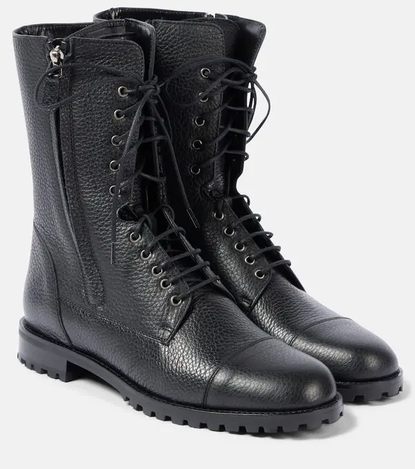 Manolo Blahnik Lugata Leather Lace-up Boots