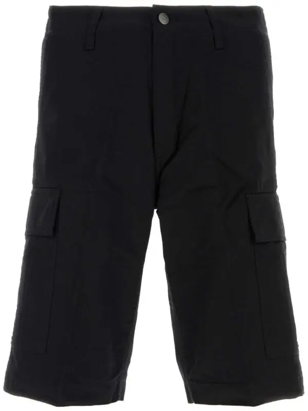 Carhartt Work In Progress Logo-patch Cargo Shorts - Black