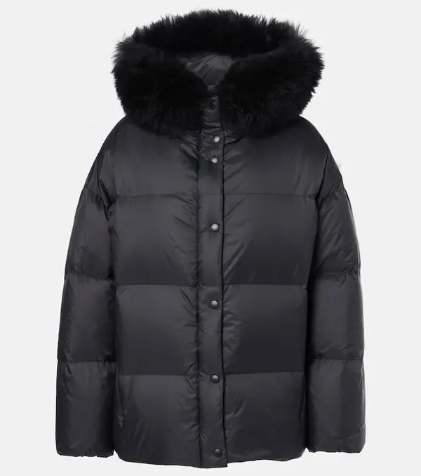 YVES SALOMON Shearling-trimmed Down Jacket - Black