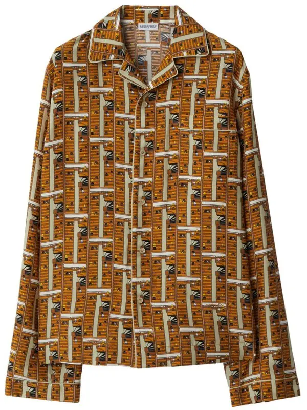 Burberry Printed Silk Pajama Top
