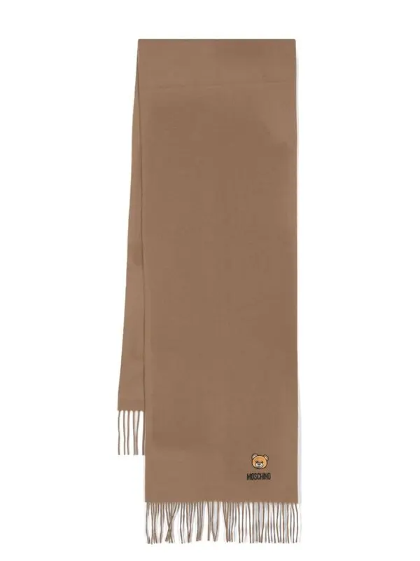 Moschino Teddy Bear-patch Scarf - Brown