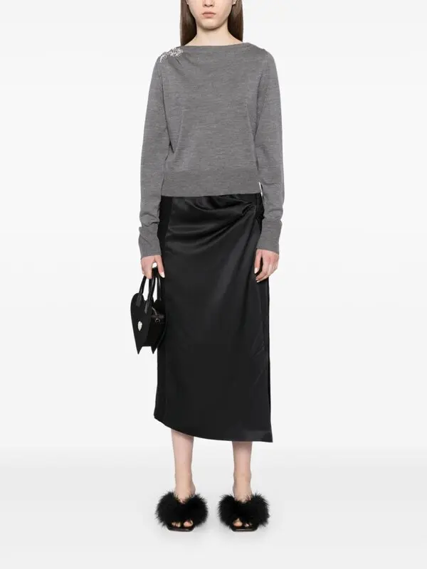 Erdem Glass Crystal-embellished Wool Top