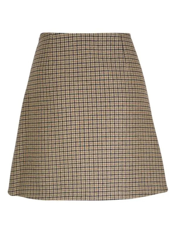 Moncler Check-pattern Straight Skirt - Brown