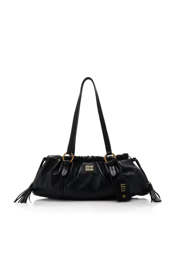 Miu Miu Leather Shoulder Bag - Black | Editorialist