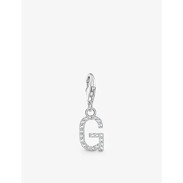 THOMAS SABO Sterling Silver And Cubic Zirconia 'g' Pendant Charm - 925 Silver & Cz