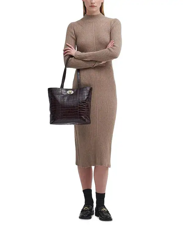 Barbour Francis Rib Knit Midi Dress In Honey - 30% Off | Editorialist