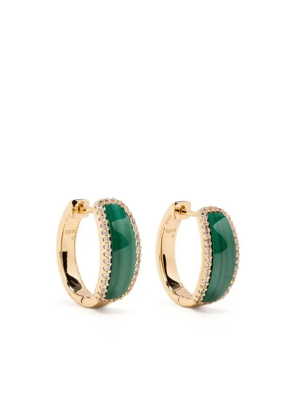APM MONACO Malachite Hoop Earrings