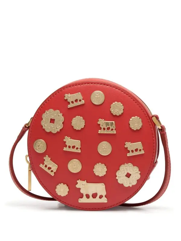Bally Embellished Leather Shoulder Bag