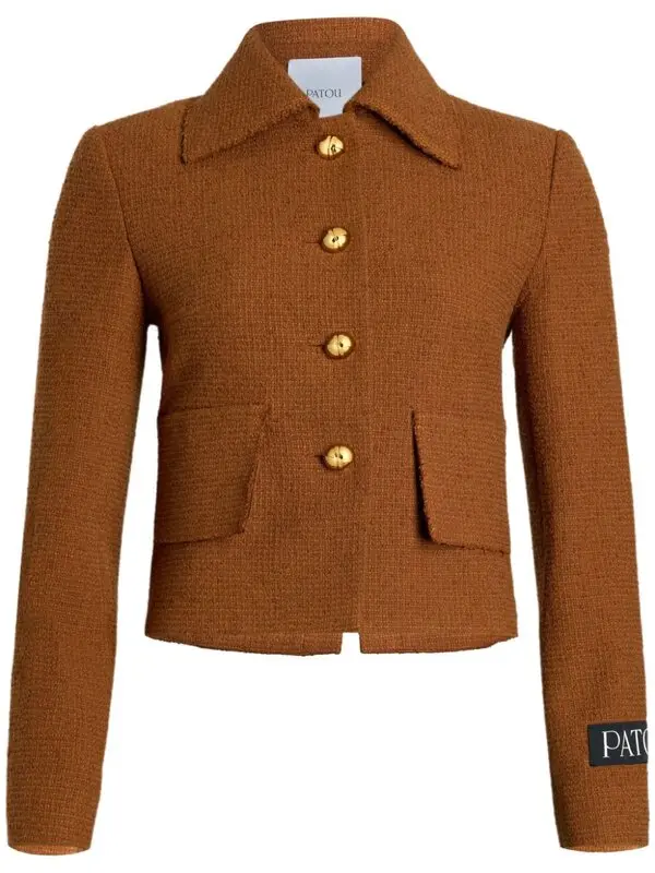 Patou Iconic Tweed Short Jacket - Brown