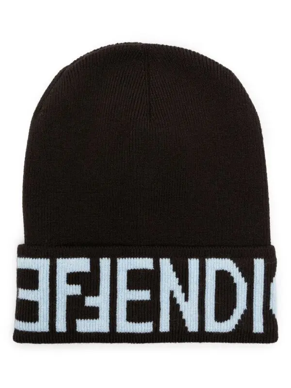 Fendi Ff-motif Turn-up Brim Beanie